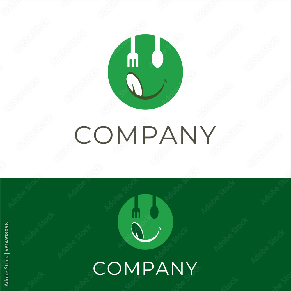 Food Logo design, smiley face, plate spoons logo design, restaurant ...
