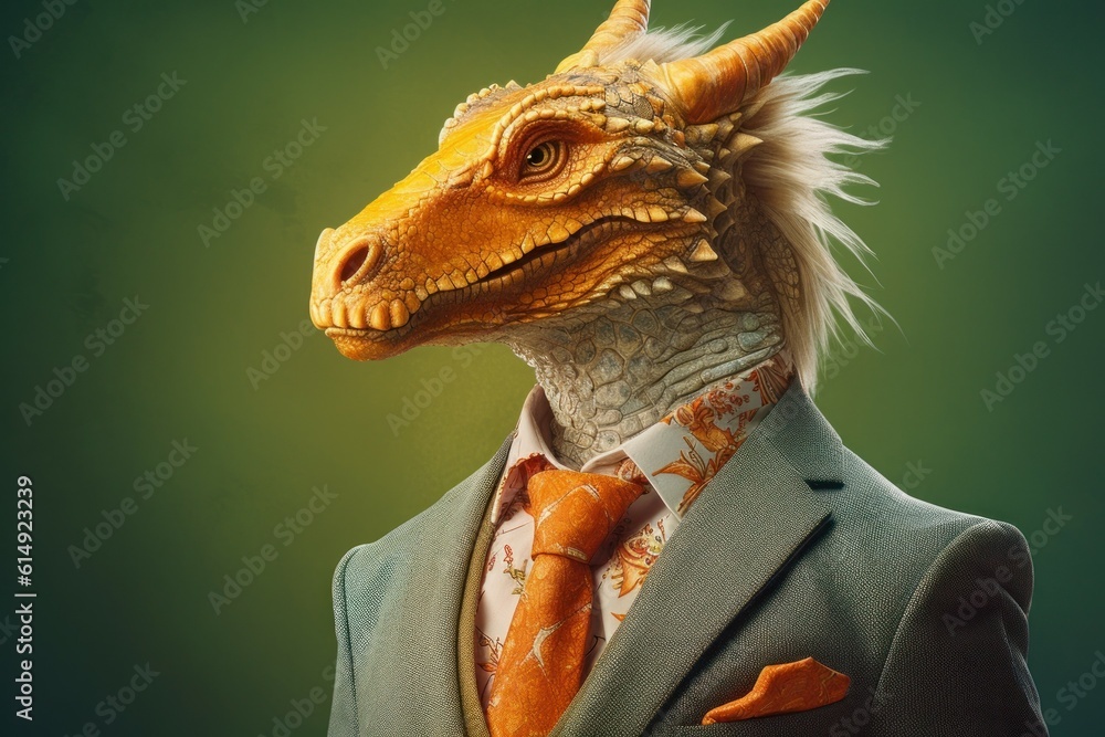 Anthropomorphic dragon dressed in a suit like a businessman. Business ...