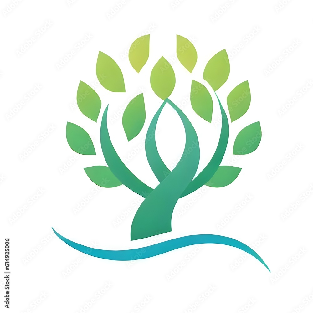 The logo's color palette consists mostly of refreshing green ...