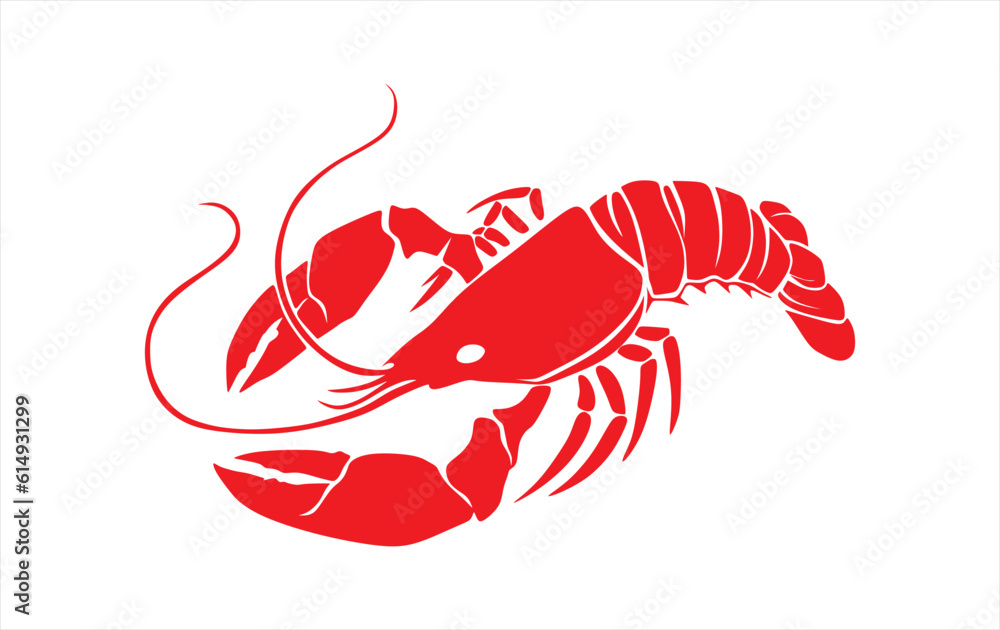 red lobster icon logo illustration vector design Stock Vector | Adobe Stock