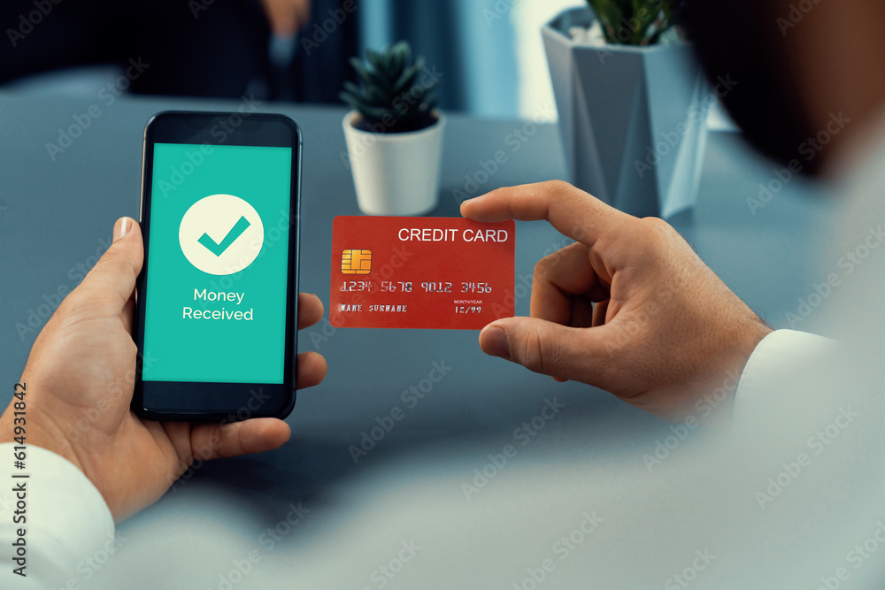 Digital payment via credit card on smartphone app. Fast, secure and ...