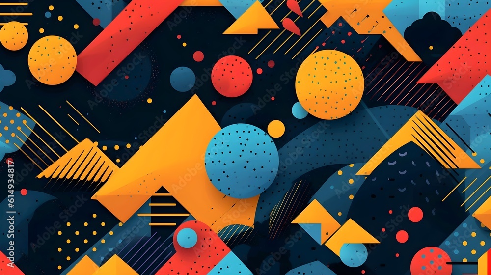 Shape Memphis style background. Best for webpage header, wide banner ...