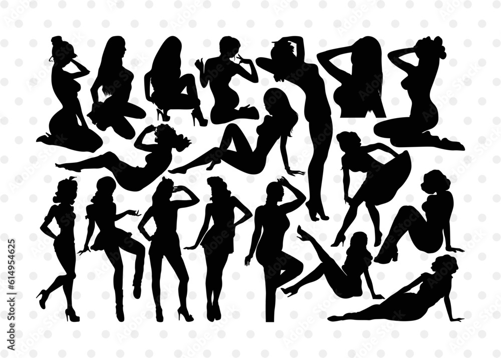 Retro Girl Silhouette Retro Girl Svg Pin Up Girl Svg Girl Svg Sexy