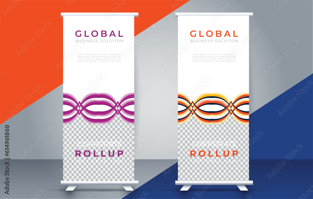 Modern roll up banner design template. flyer. pull up. presentation ...