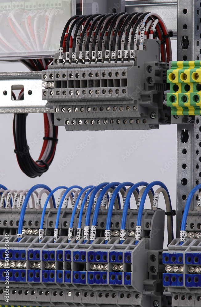 Stockfoto Electrical terminals with connected mounting wires are ...