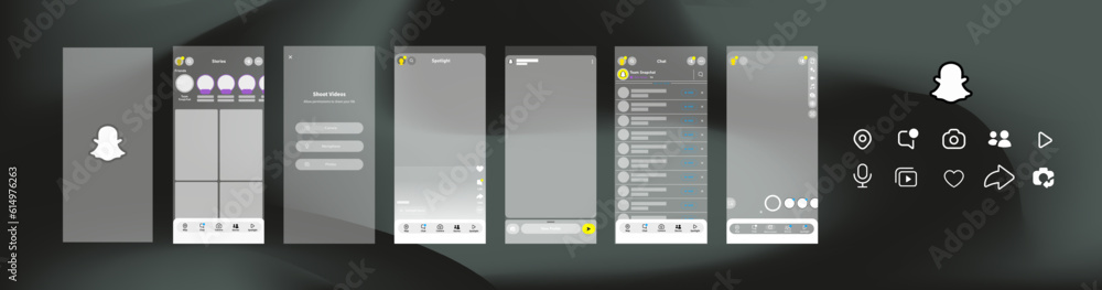 Snapchat. Screen interface Mockup. Snapchat mockup. Snapchat social ...