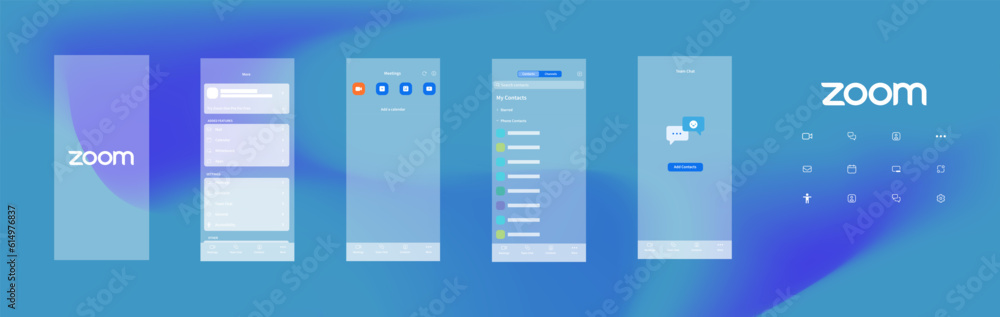 Zoom. Set zoom screens of social networks and social media template ...