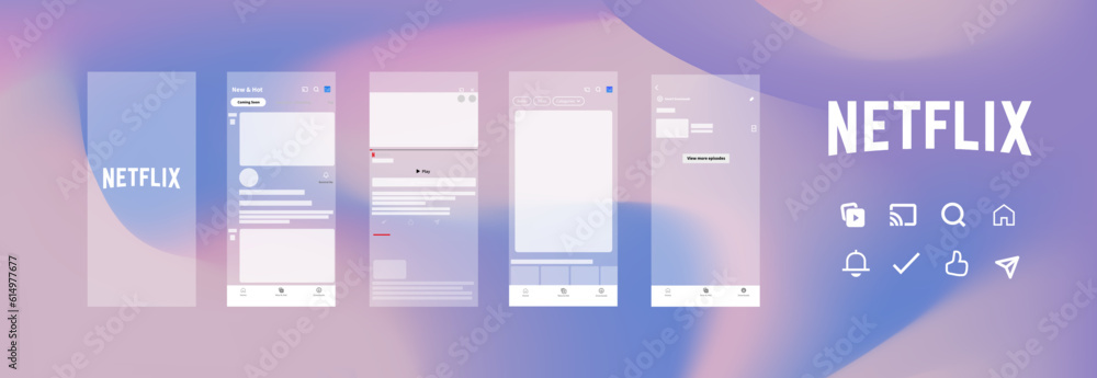 Netflix mockup. Netflix streaming service. Application template for ...