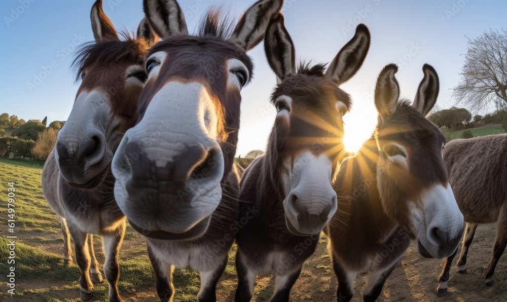 Silly donkey captures a selfie, showcasing its playful side. Creating ...