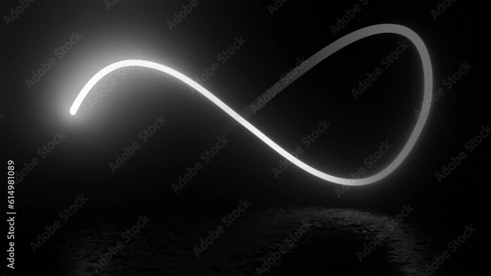 Infinity symbol appears of multiple glowing lines, animated figure ...