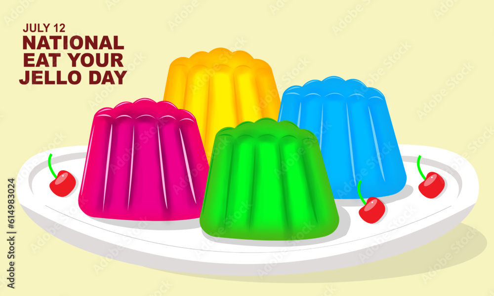 jelly atau gelatin with colorful colors on a plate decorated with ...