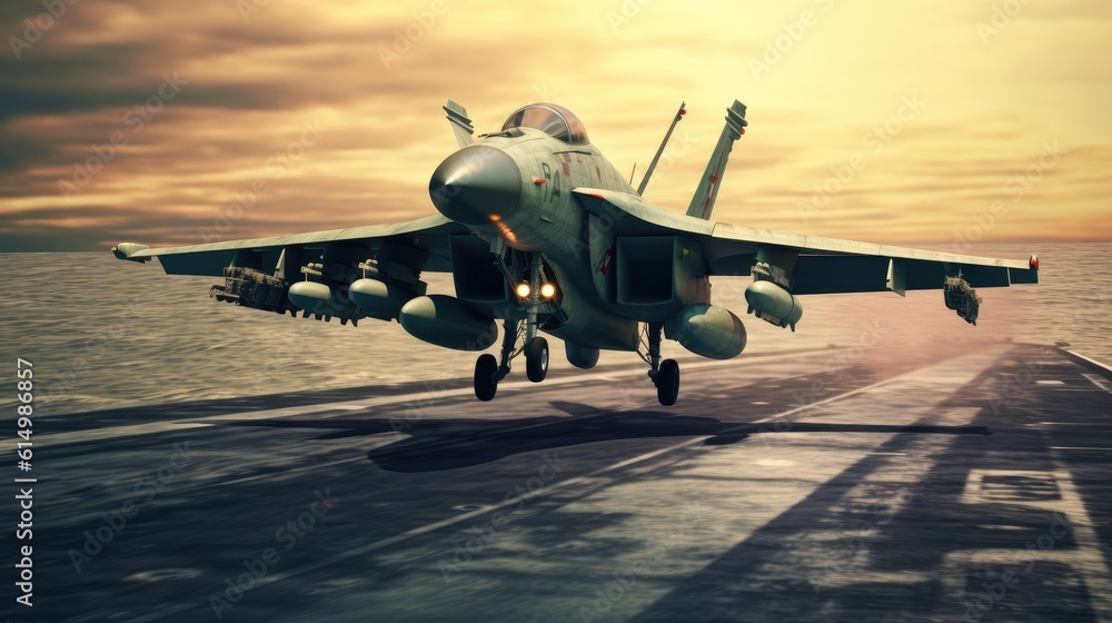 Fighter jets are taking off, Advanced aircraft jet taking off from a ...