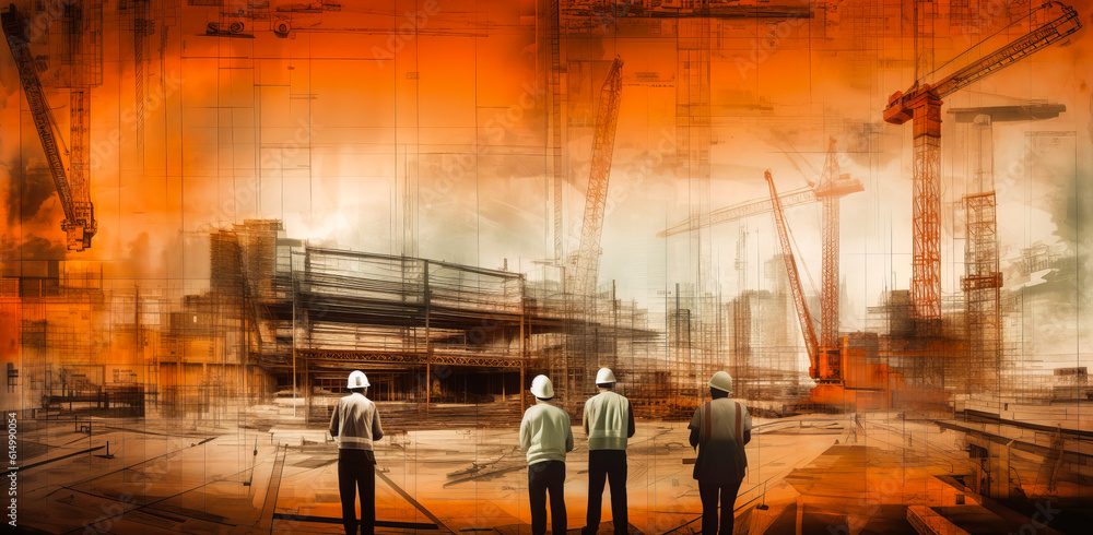 Stunning collage captures construction stages, vivid color gradients ...