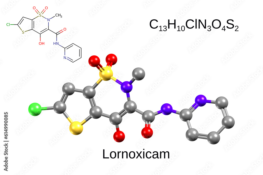 Chemical formula, structural formula and 3D ball-and-stick model of ...