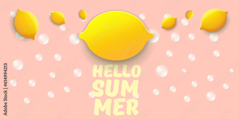 Vector Hello Summer Beach Party horizontal banner Design template with ...