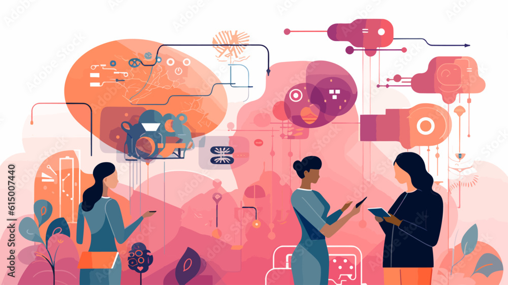 Large-scale language model AI concept vector illustration. Stock Vector ...