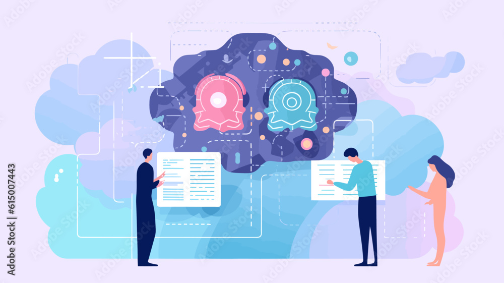 Large Scale Language Model Ai Concept Vector Illustration Stock Vector Adobe Stock