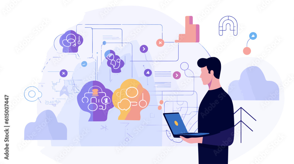 Large-scale language model AI concept vector illustration. Stock Vector ...