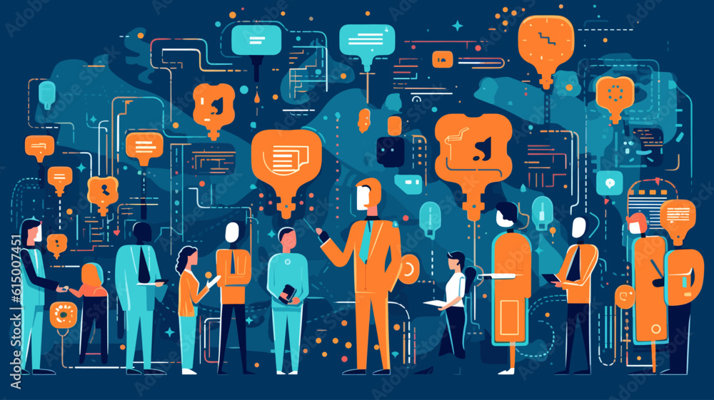 Large-scale language model AI concept vector illustration. Stock Vector ...