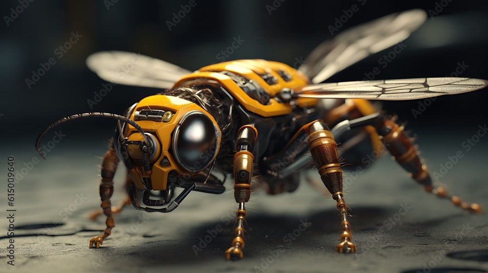 Mechanical Robot Honey Bee Stock Illustration | Adobe Stock