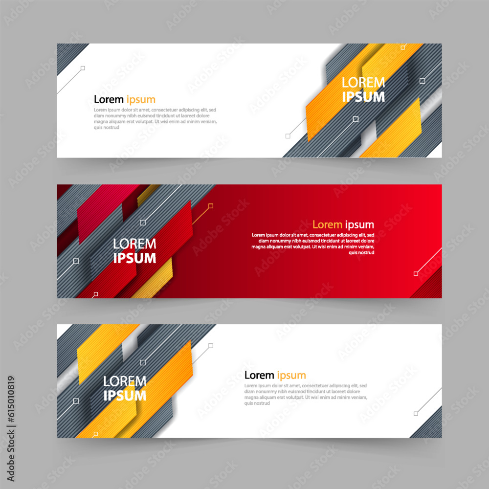 Geometric banner background, vector presentation template design ...