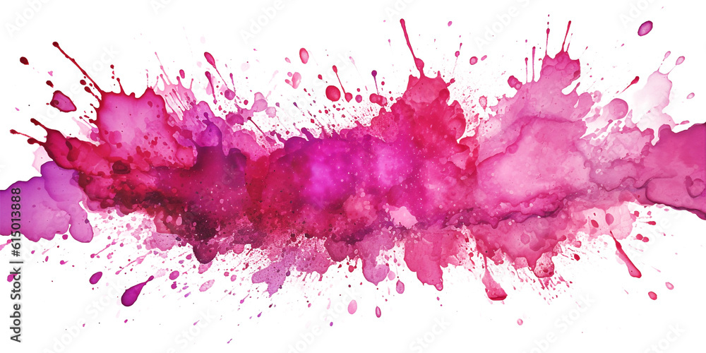 magenta watercolor splattered effect on transparent background Stock ...