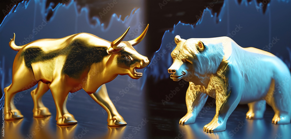 bull and bear symbols of stock market trends Stock Photo | Adobe Stock