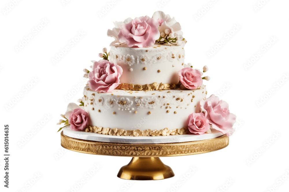 Isolated Wedding Cake on Transparent Background. AI Stock Photo | Adobe ...