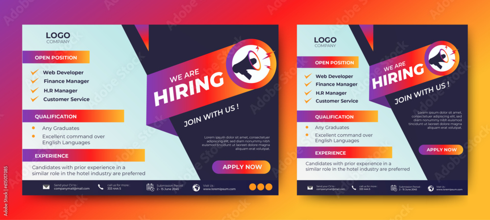 Recruitment advertising template. Recruitment Poster, Job hiring poster ...