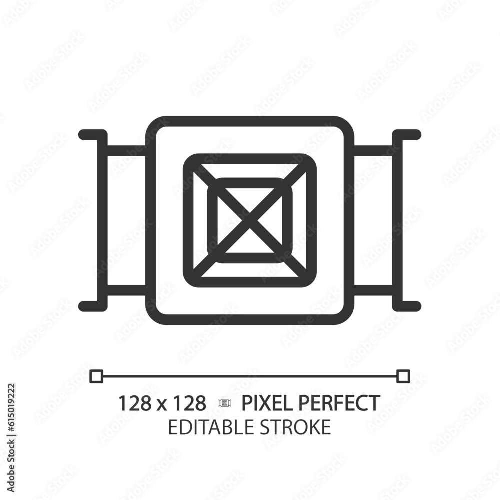 Duct air conditioner linear icon. Air filtration. Ventilation pipe ...