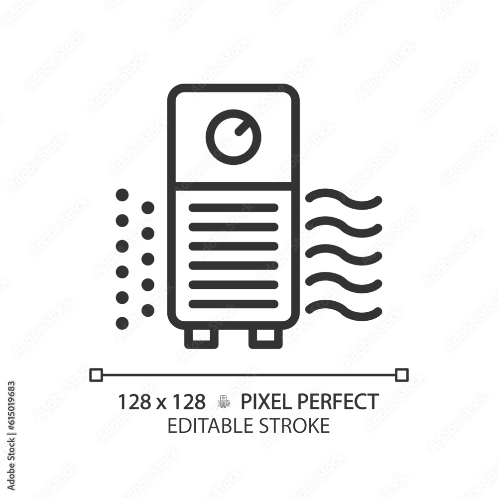 Vetor de Air purifier linear icon. Hepa filter. Air cleaner. Climate ...