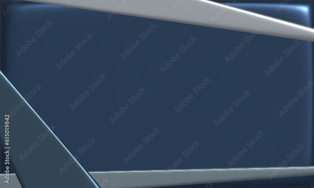 Geometric shapes on abstract blue and Gray border frame Background, 3D ...