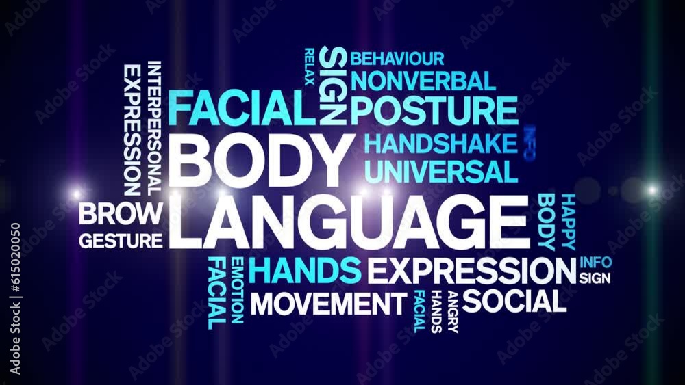 Body Language animated tag word cloud;text design animation kinetic ...