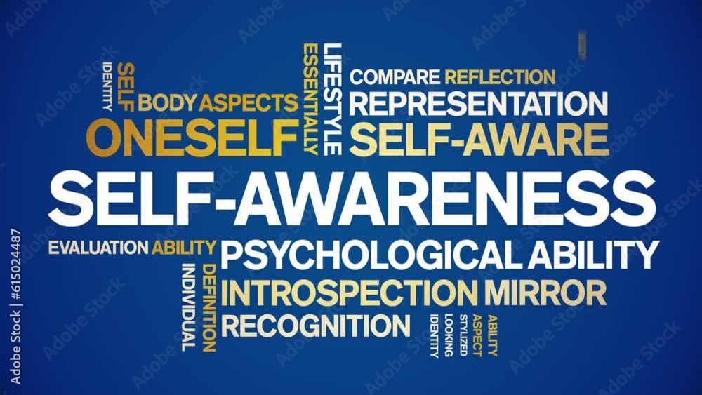 Self-Awareness animated tag word cloud;text design animation kinetic ...