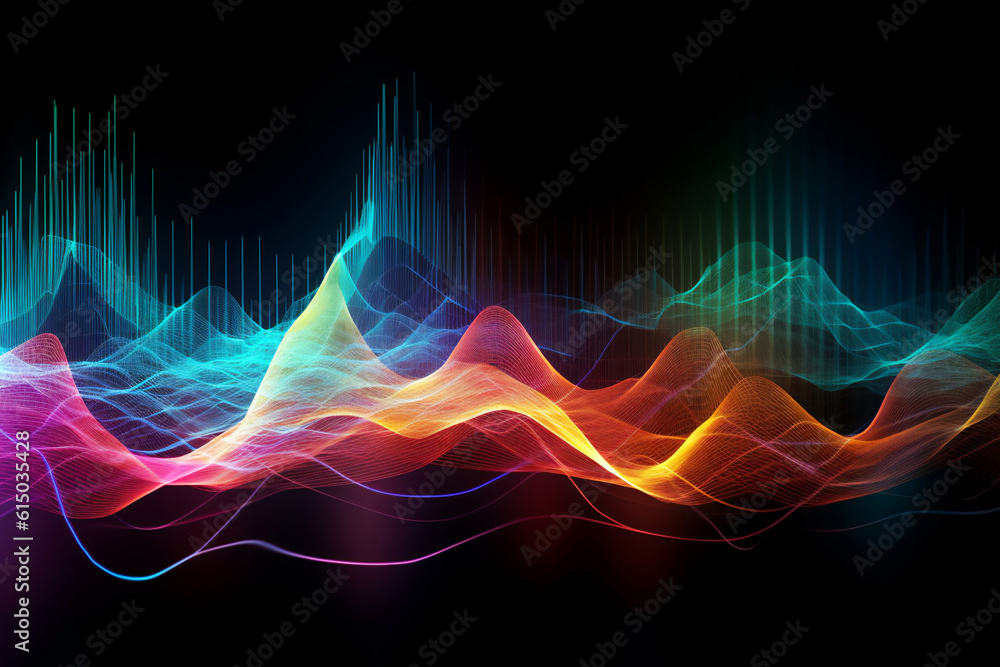 Audio soundwave scope signal as an abstract background depicting a ...