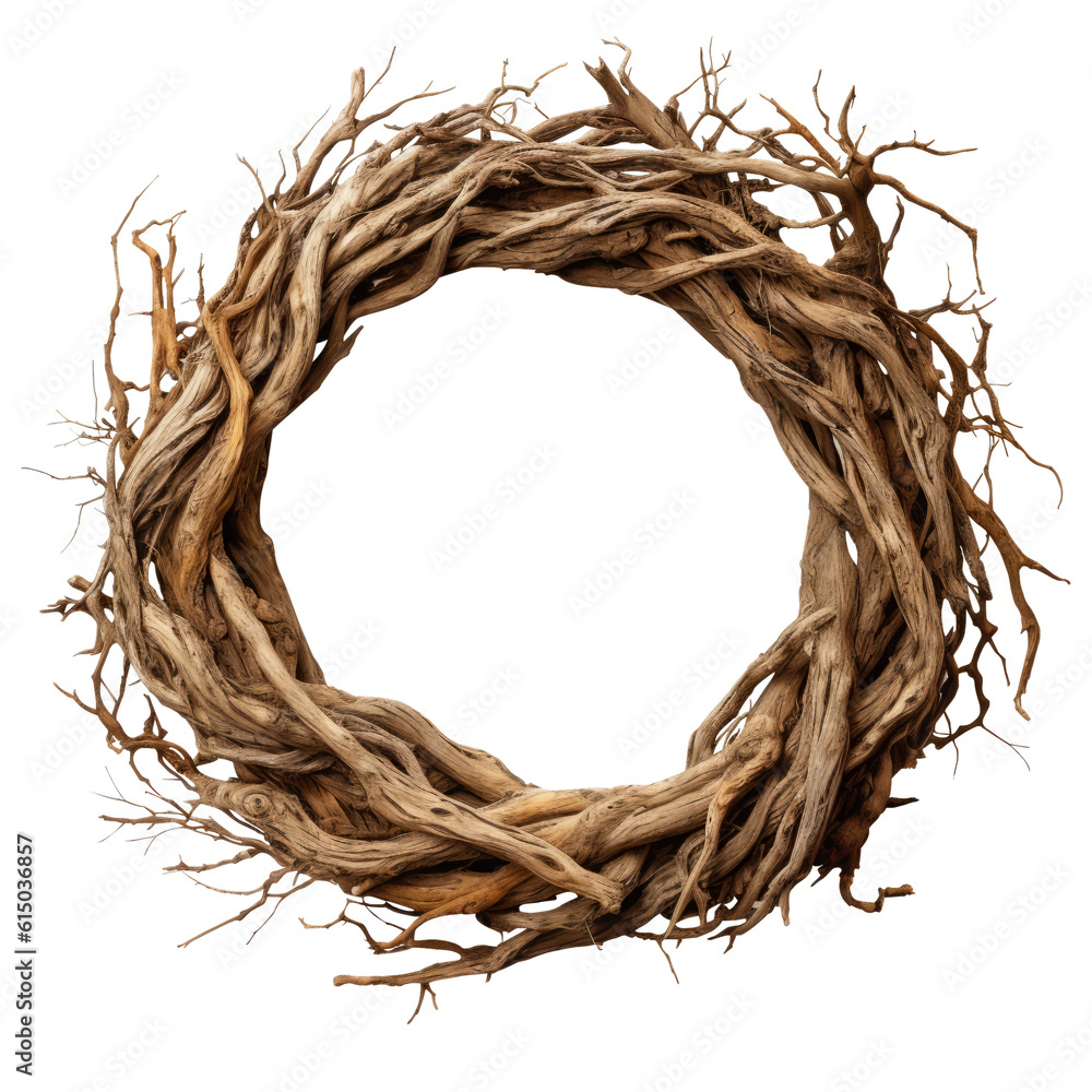 circle of tree roots isolated on transparent background cutout ...