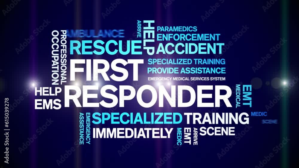 First Responder animated tag word cloud;text design animation kinetic ...