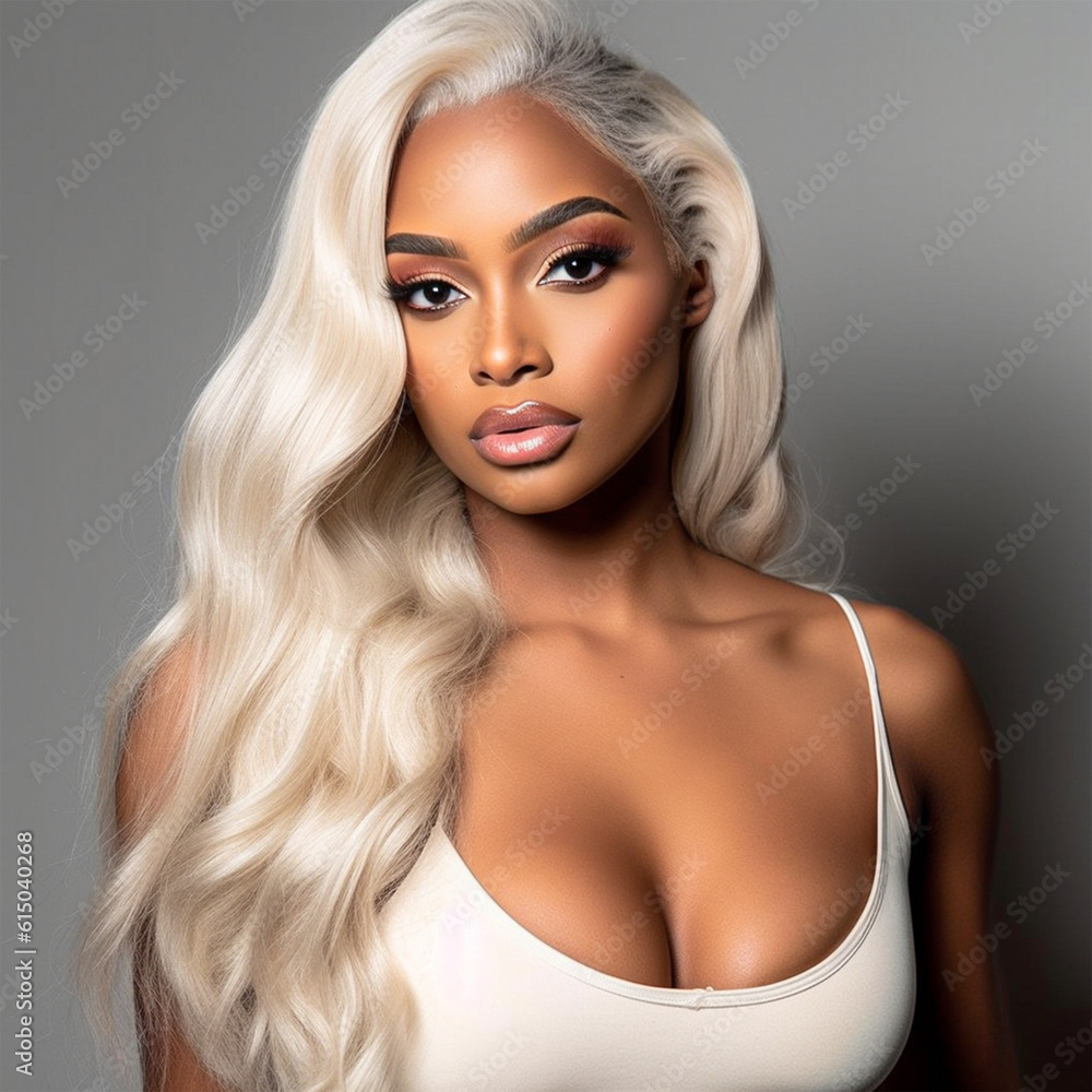 Portrait of an African American Woman Black Woman Hair Model Blonde ... Portrait of an African American Woman Black Woman Hair Model Blonde ...