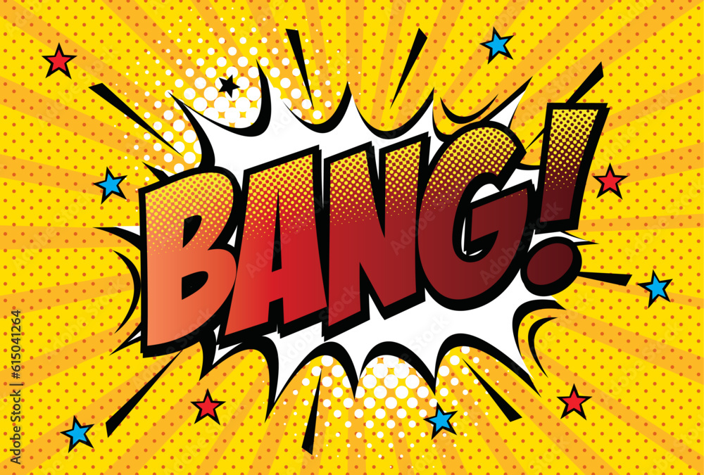 Lettering BANG. Comic text sound effects. Vector bubble icon speech ...