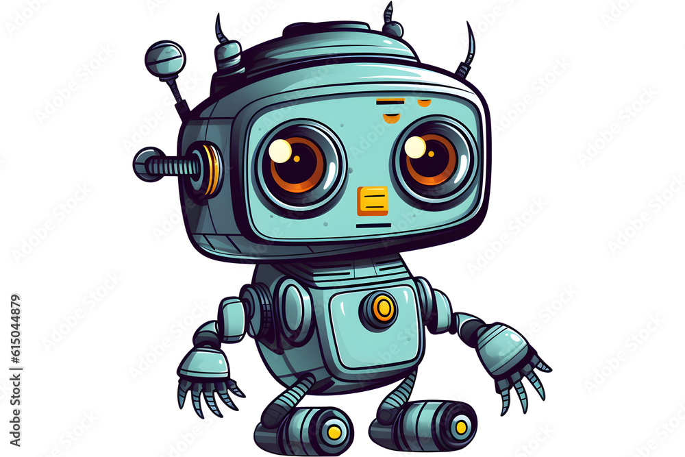 cute robot clipart style. generated ai. Stock Illustration | Adobe Stock