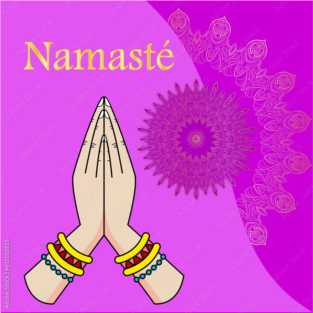 Elegant greeting card with illustration of beautiful women's hand in ...