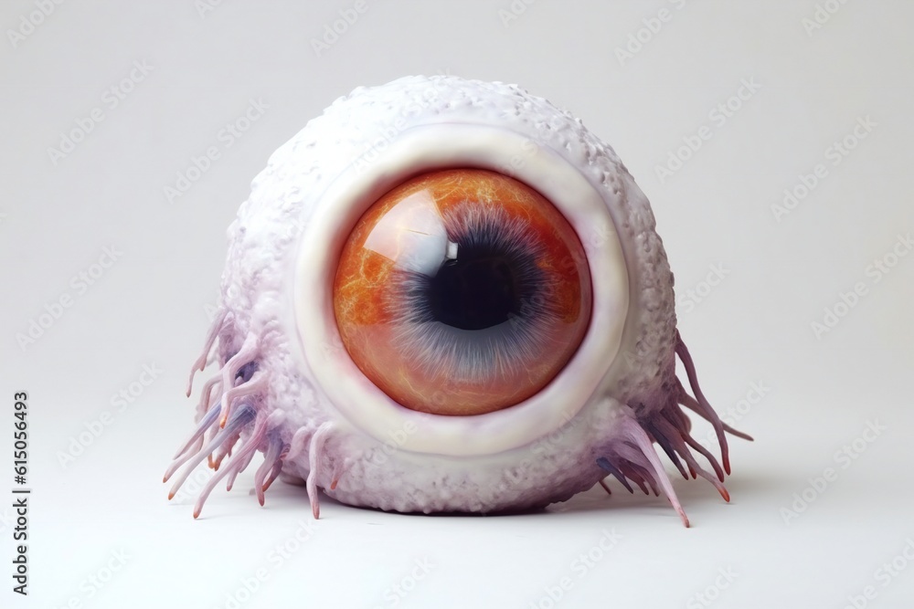 Eye weird creature on white background Generative AI Stock Illustration ...
