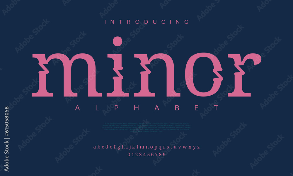 Minor creative modern urban alphabet font. Digital abstract moslem ...