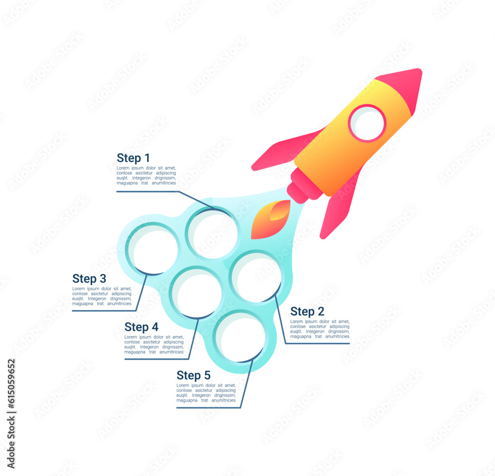 Launching startup infographic chart design template. Abstract infochart ...