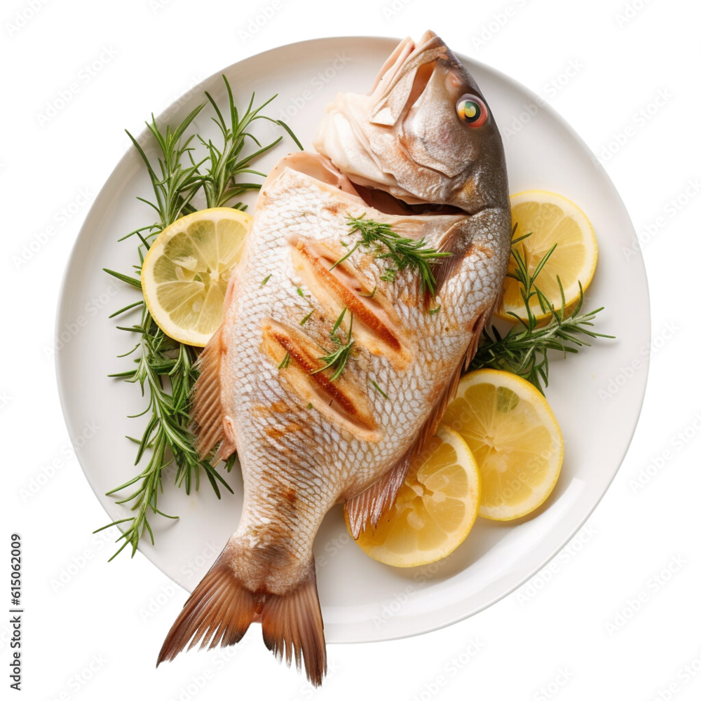Steamed whole fish transparent background, png Stock-Foto | Adobe Stock