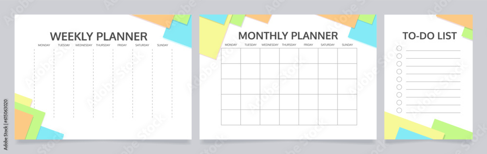 Managing workload worksheet design template set. Blank printable goal ...