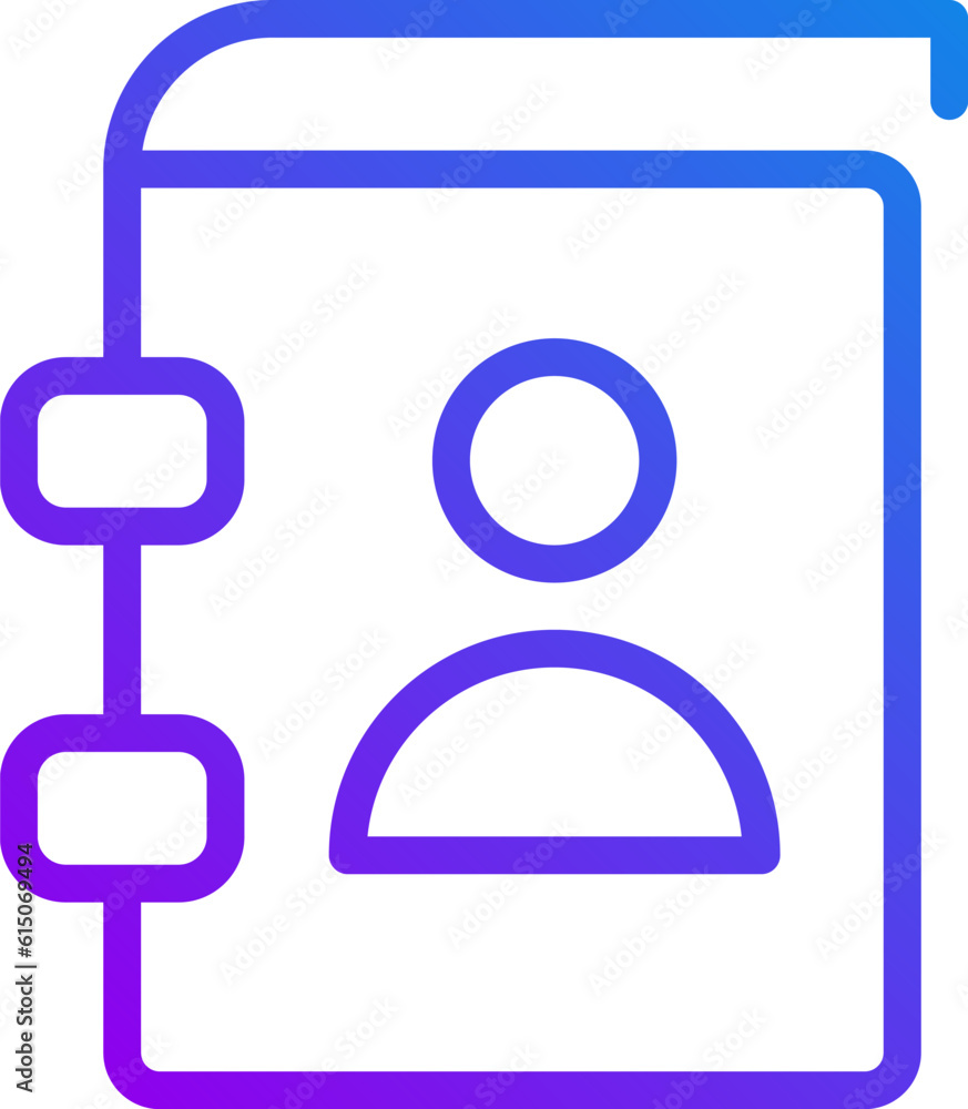 Contact book pixel perfect gradient linear vector icon. Phone numbers ...