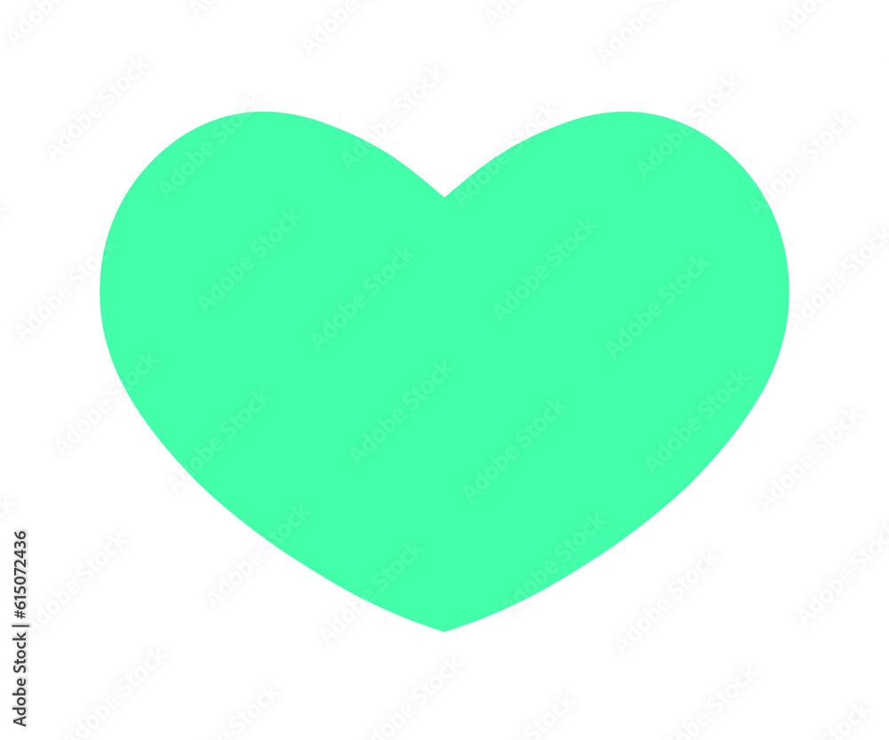 Green heart sign isolated on transparent background. Valentines day ...