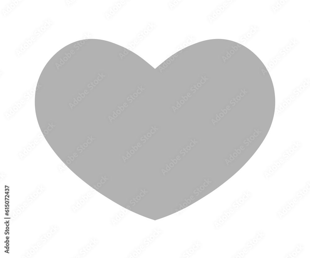 Gray heart sign isolated on transparent background. Valentines day icon ...