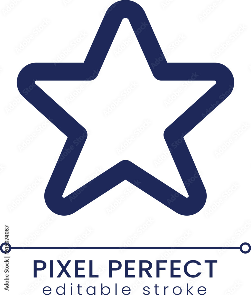 Star pixel perfect linear ui icon. Favourite media. Select and save ...